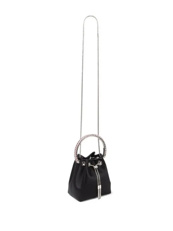 JIMMY CHOO Crystal-embellished Satin Bag - Black