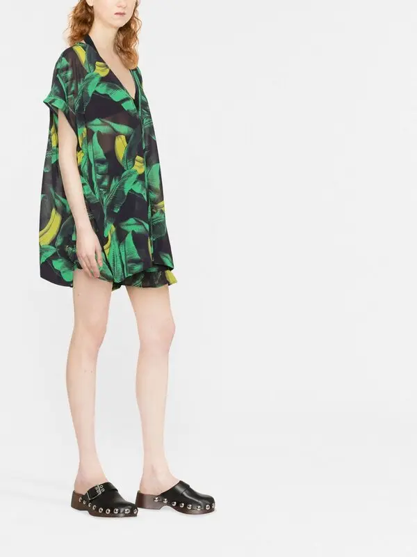 GANNI Banana Tree-print Beach Kaftan