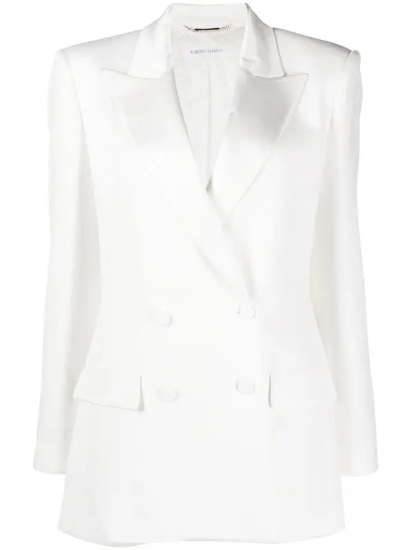 Alberta Ferretti Double-breasted Tailored Blazer - White