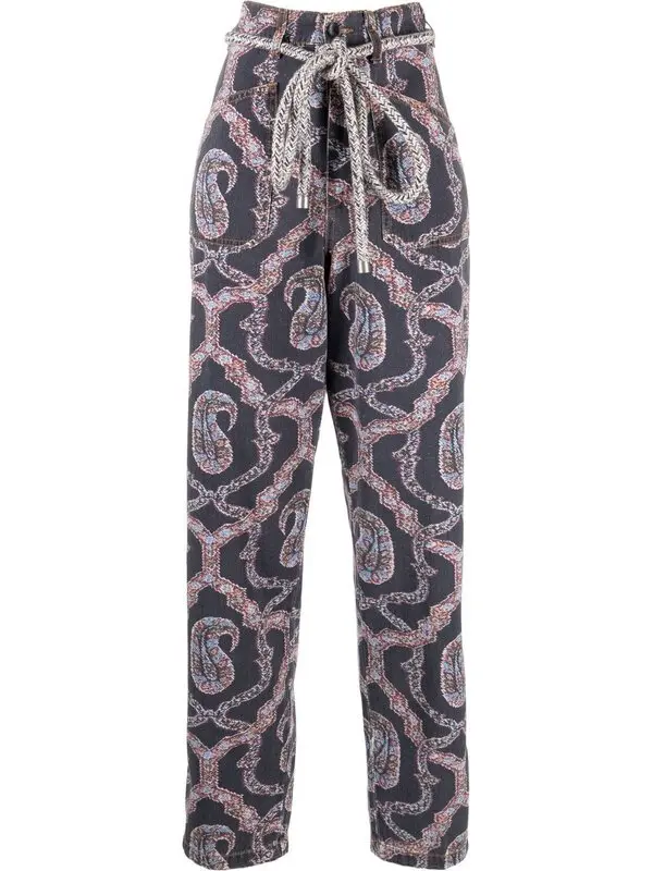 Etro Abstract-pattern Trousers - Blue