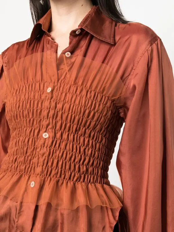 Viktor & Rolf Long-sleeve Smocked Shirt