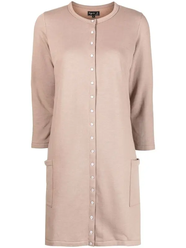 AGNES B. Three-quarter Sleeve Shirt Dress