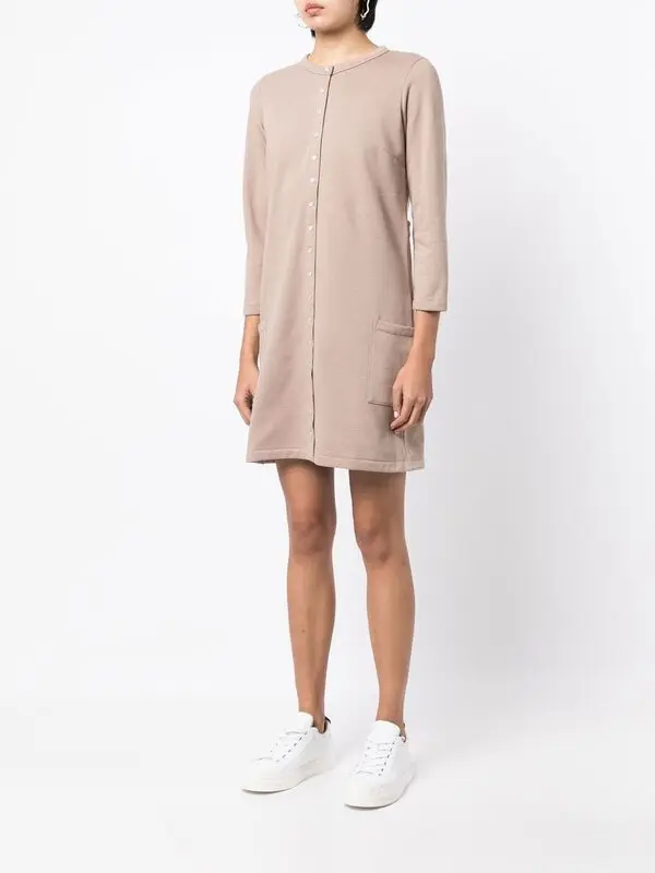 AGNES B. Three-quarter Sleeve Shirt Dress