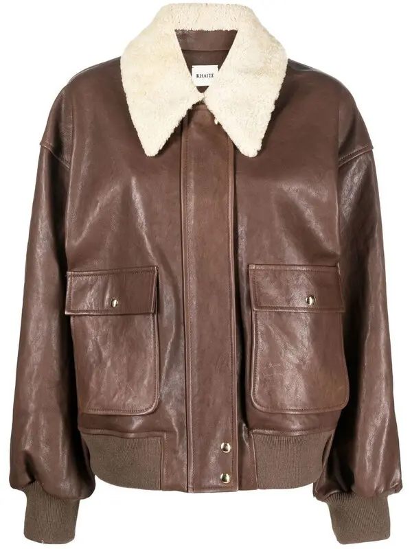 Khaite The Shellar Lambskin Jacket - Brown