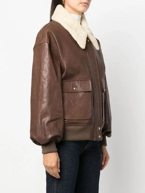 Khaite The Shellar Lambskin Jacket - Brown