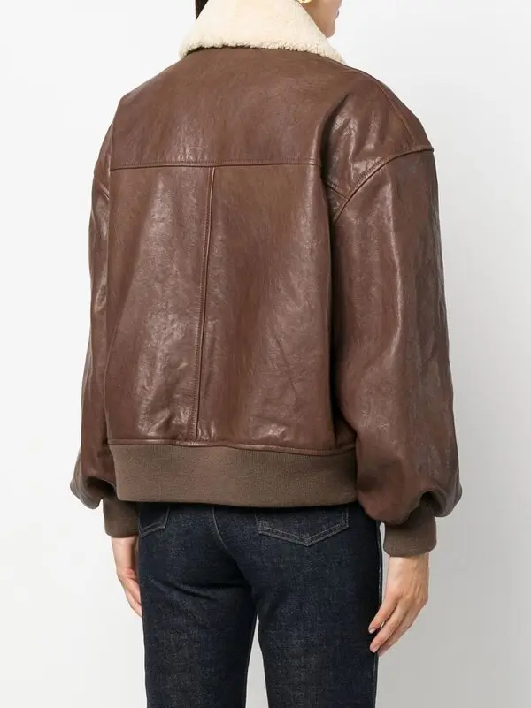 Khaite The Shellar Lambskin Jacket - Brown