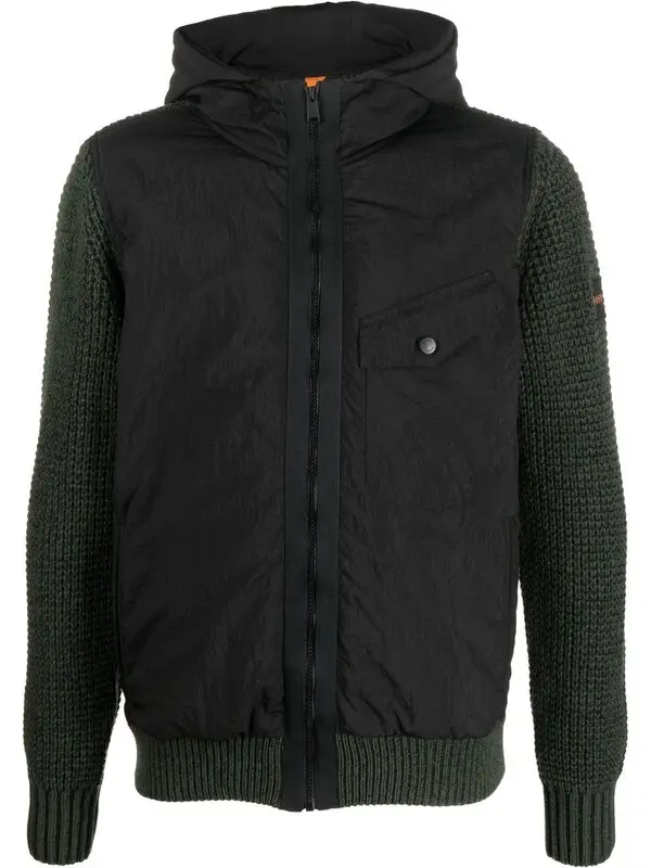 BOSS Hooded Contrast-panel Jacket
