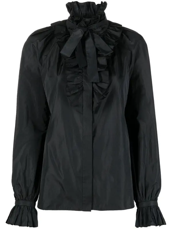 Alberta Ferretti Ruffled Long-sleeve Blouse