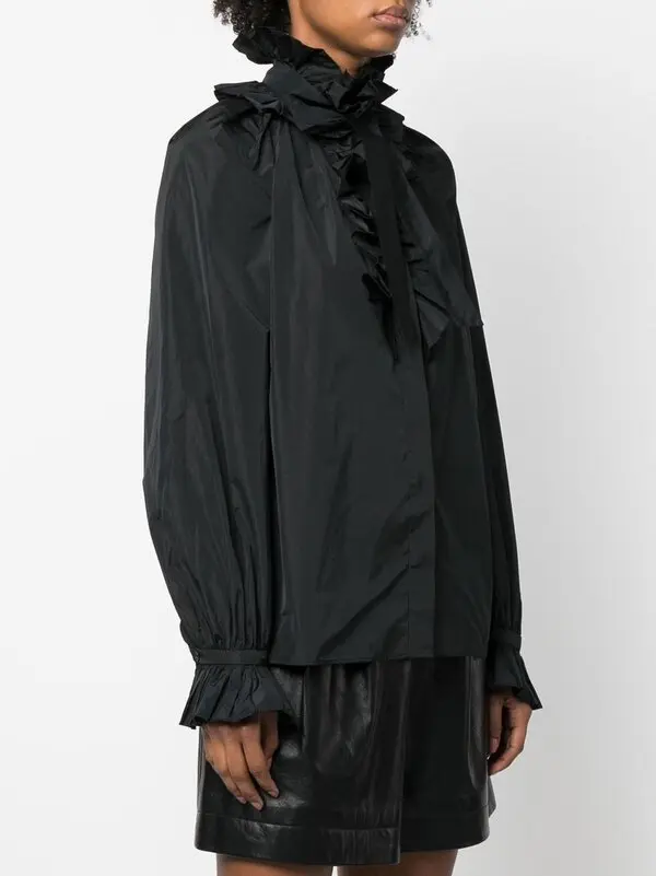 Alberta Ferretti Ruffled Long-sleeve Blouse
