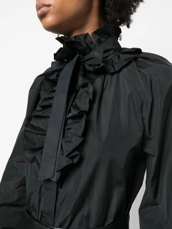 Alberta Ferretti Ruffled Long-sleeve Blouse