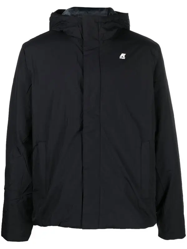 K-WAY Logo-detail Touch-strap Jacket - Black