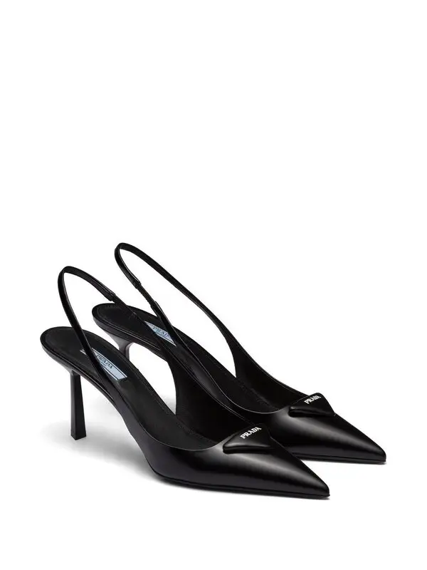 Prada Logo-plaque Slingback Pumps