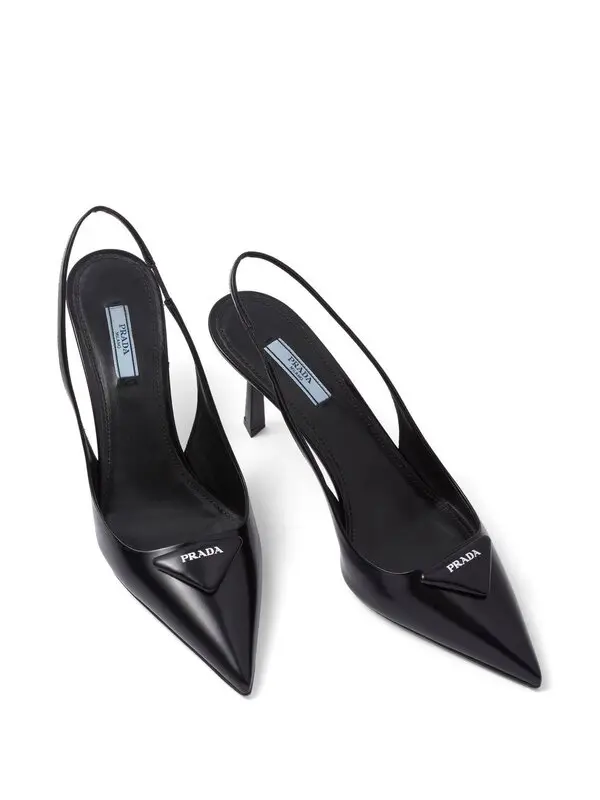 Prada Logo-plaque Slingback Pumps