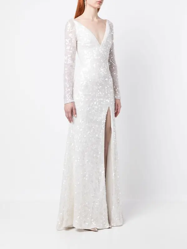 Rachel Gilbert Fluer Sequin-embellished Gown