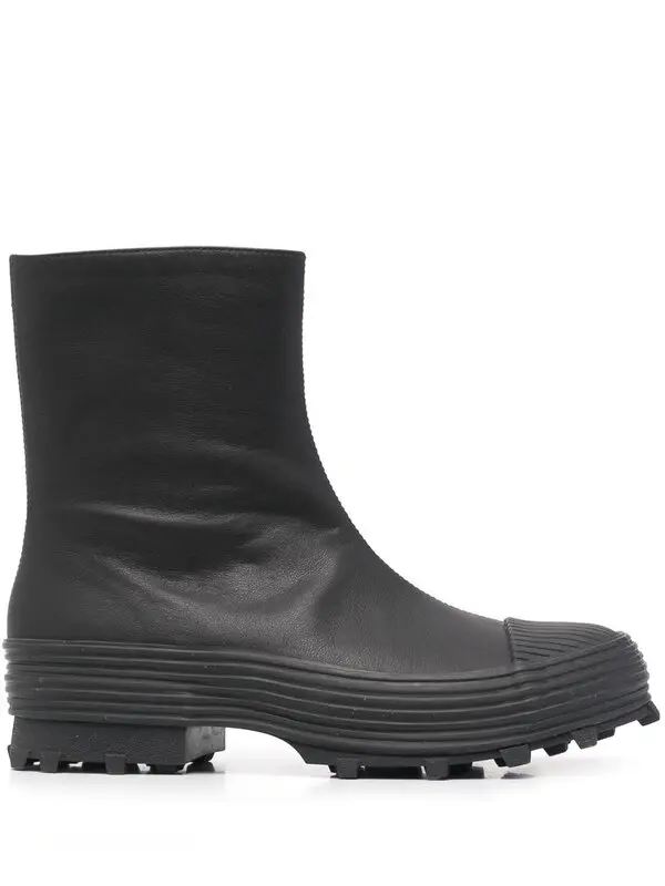 Camper Traktori Leather Ankle Boots - Black
