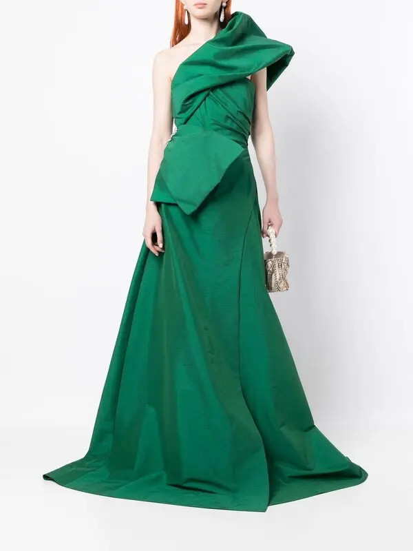 Rachel Gilbert Archer Gown Asymmetric Neck