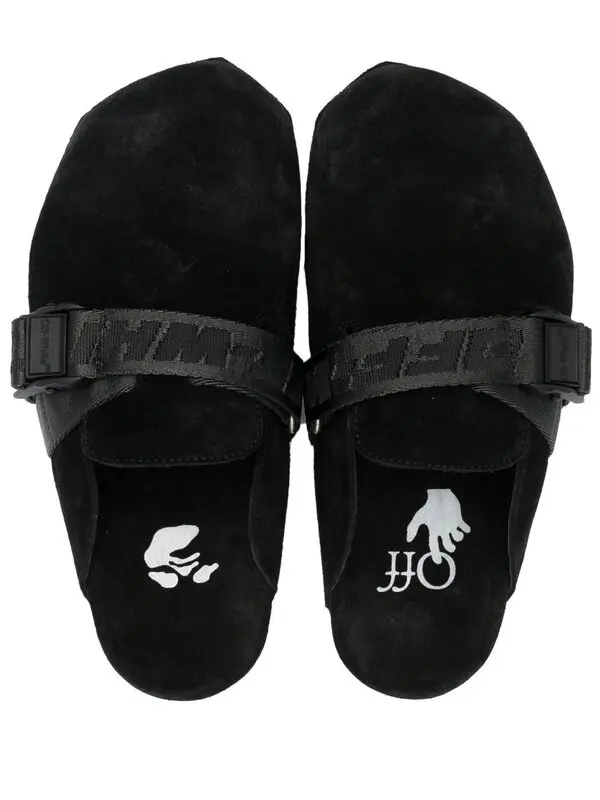 Off-White Debossed-logo Buckled Mules