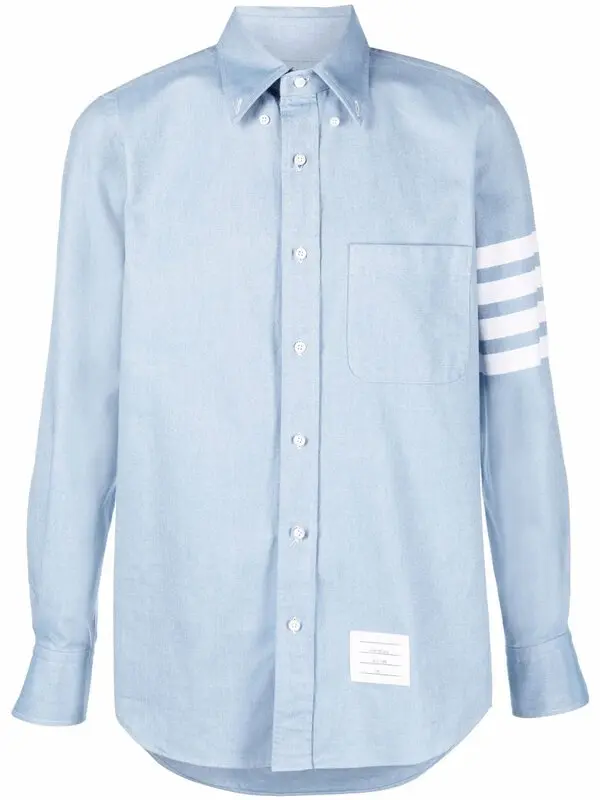 Thom Browne 4-bar Long-sleeve Shirt - Blue