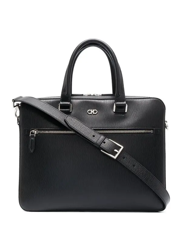 FERRAGAMO Gancini Revival Briefcase - Black