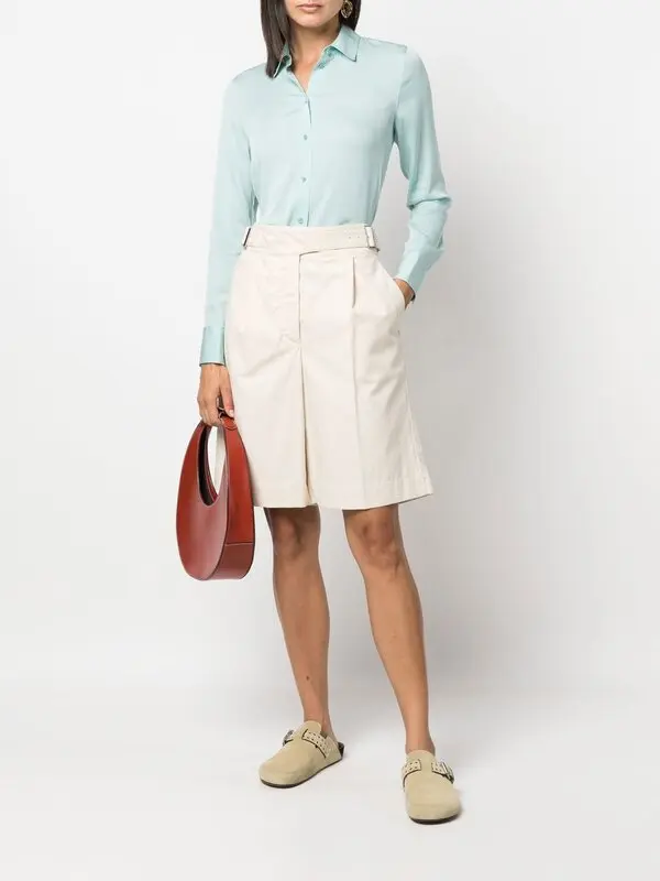 Vince Stretch-silk Buttoned Shirt - Blue