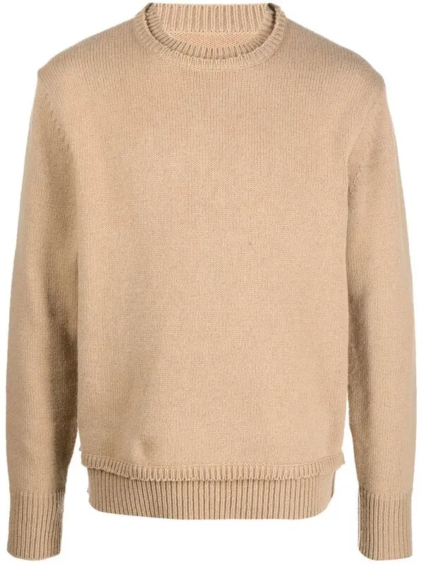 MAISON MARGIELA Elbow-patch Knitted Jumper - Neutrals