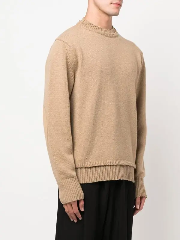 MAISON MARGIELA Elbow-patch Knitted Jumper - Neutrals