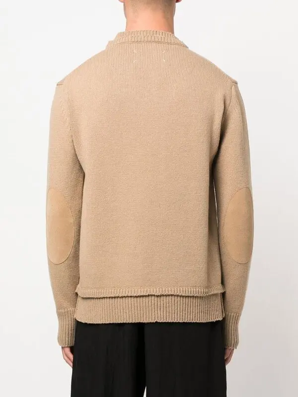 MAISON MARGIELA Elbow-patch Knitted Jumper - Neutrals