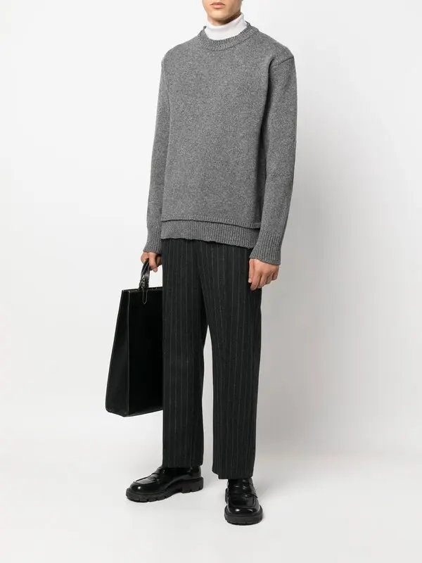 MAISON MARGIELA Elbow-patch Knitted Sweater - Grey