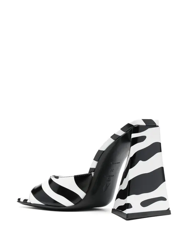 Attico Devon Zebra-print Sandals - Black