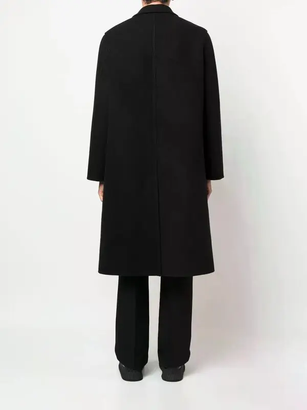 JIL SANDER Single-breasted Mid-length Coat - Black