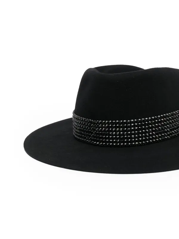 MAISON MICHEL Studded Wide-brim Hat