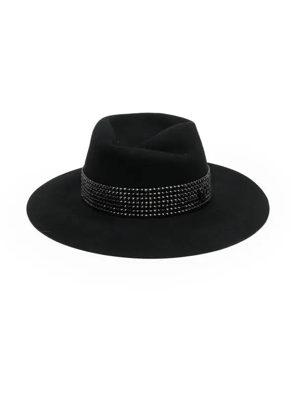MAISON MICHEL Studded Wide-brim Hat