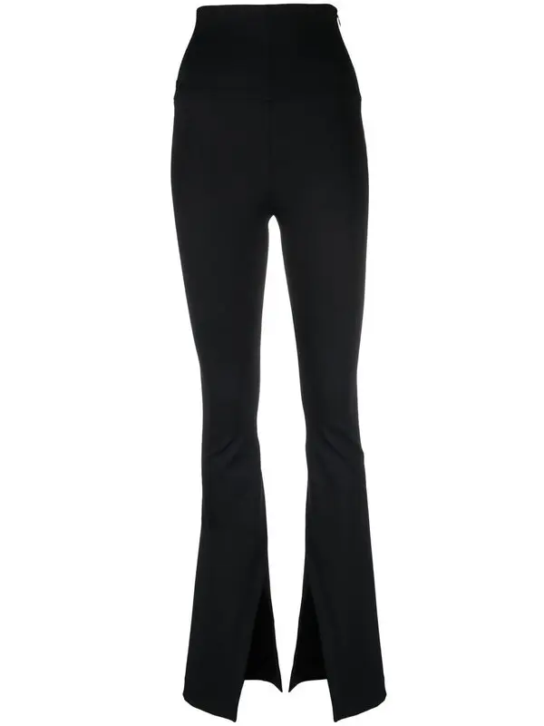 THE MANNEI High-waisted Flared Trousers With Side Slits
