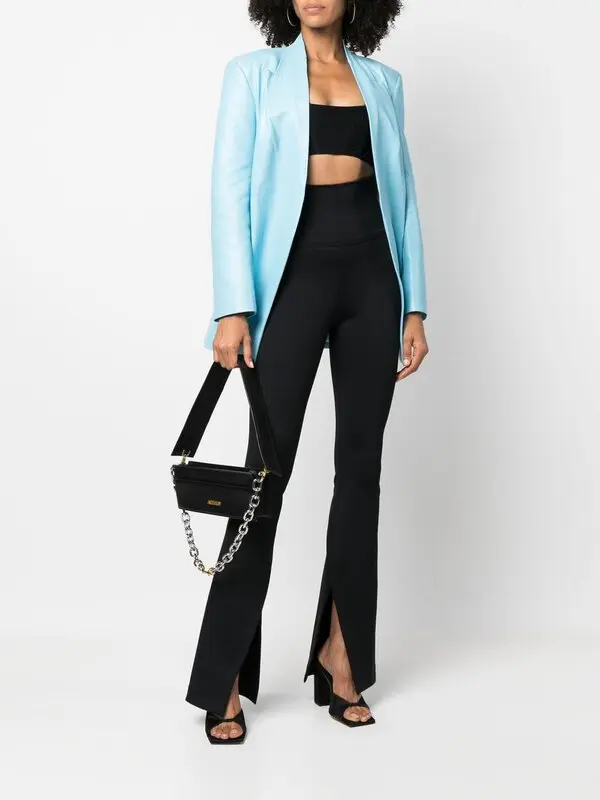 THE MANNEI High-waisted Flared Trousers With Side Slits
