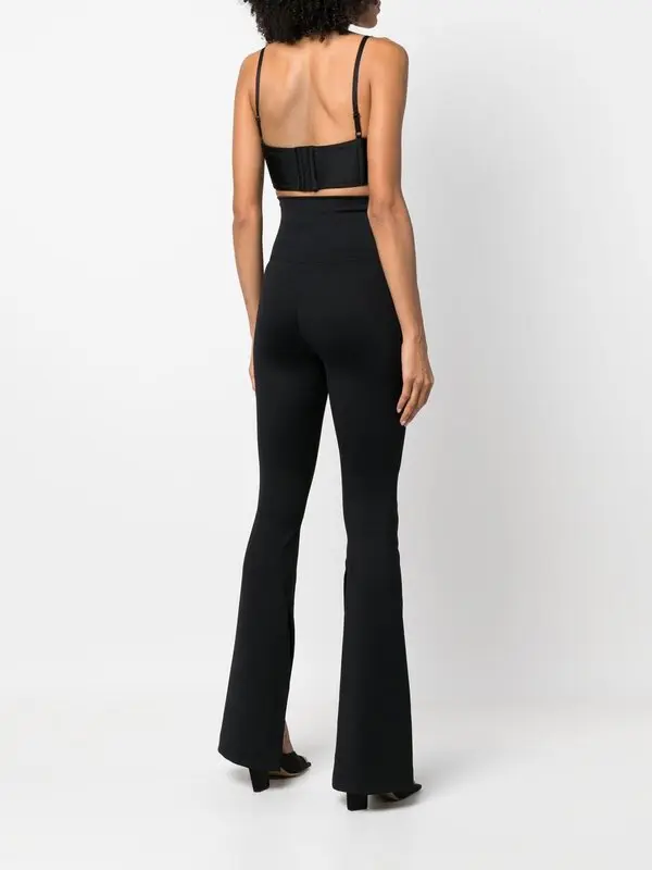 THE MANNEI High-waisted Flared Trousers With Side Slits