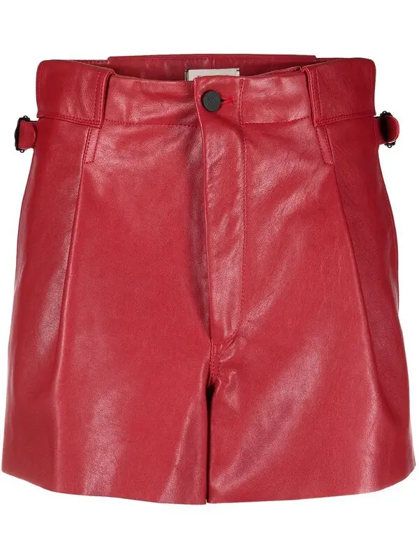 THE MANNEI High-rise Leather Biker Shorts