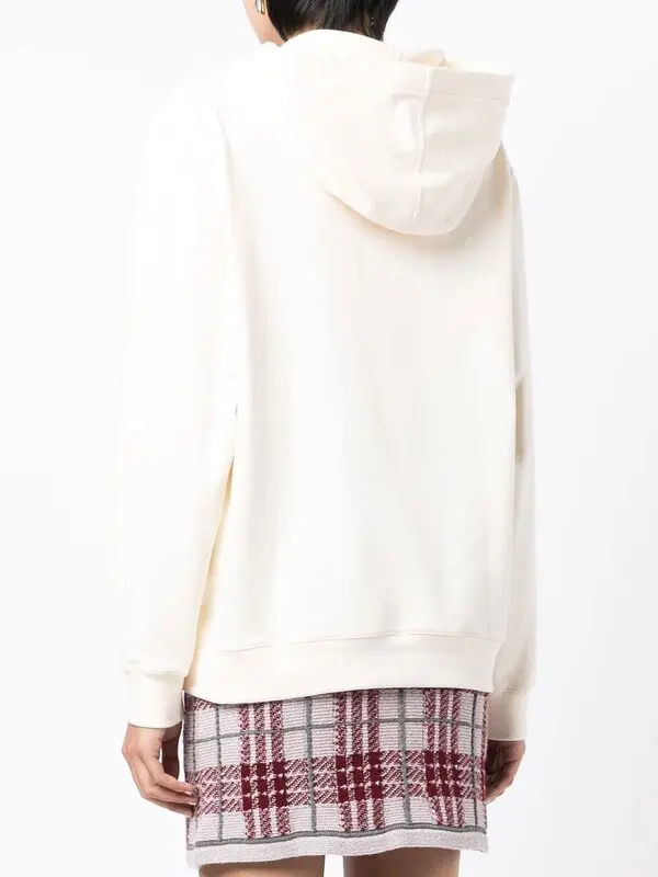 BARRIE Logo-patch Cotton Hoodie - Neutrals