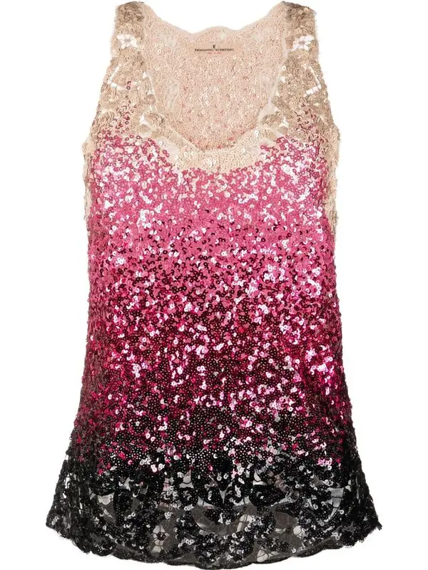 Ermanno Scervino Sequin-embellished Tank Top - Neutrals