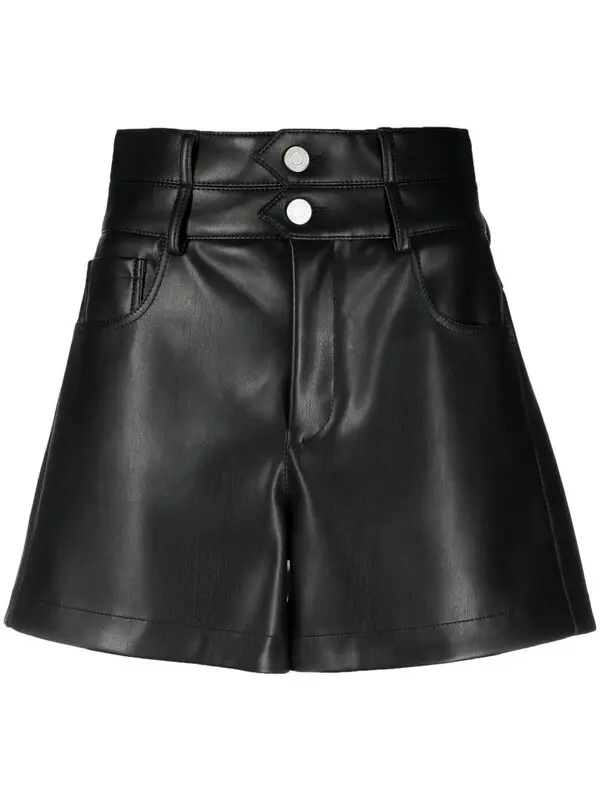 Philosophy Di Lorenzo Serafini High-waisted Faux Leather Shorts - Black