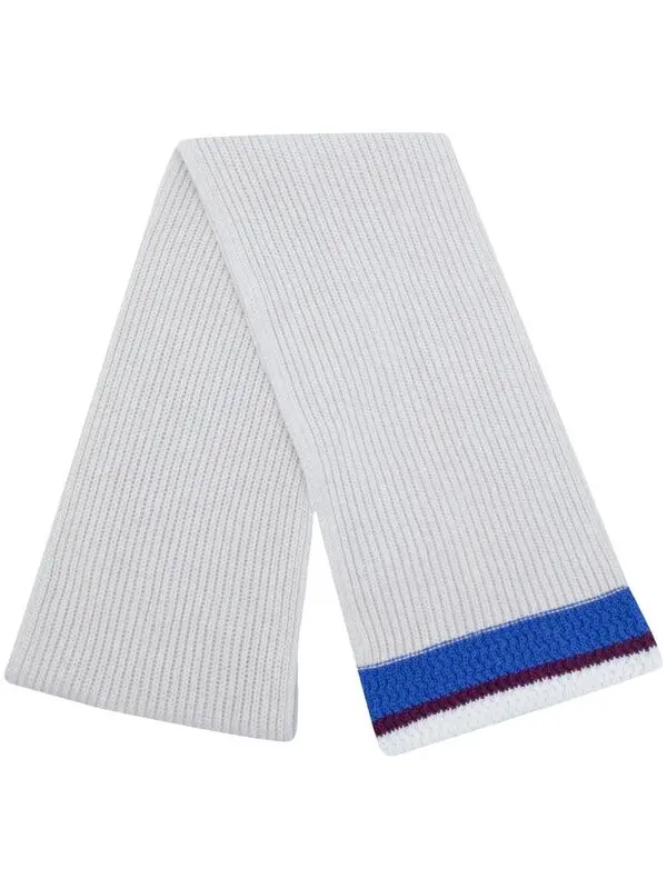 Pringle Of Scotland Tipped Wool-cashmere Scarf - White