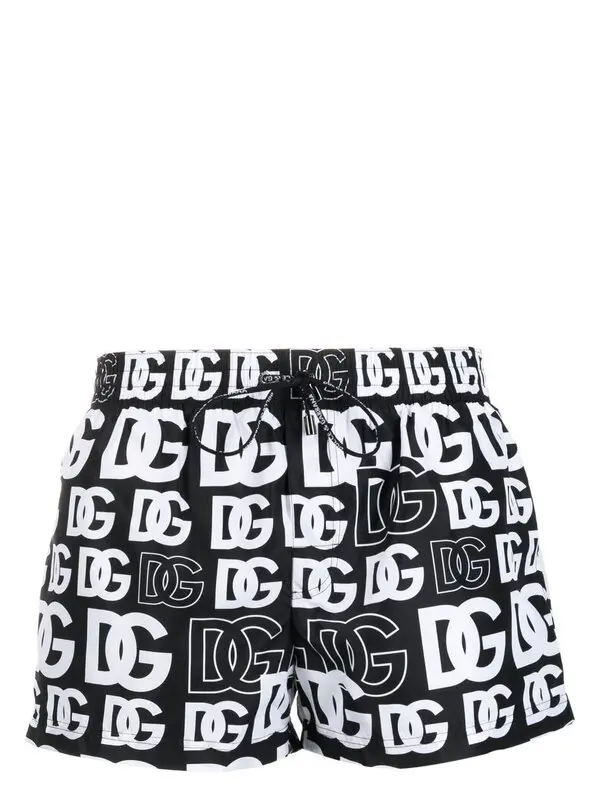 Dolce & Gabbana Logo-print Swim Shorts - Black