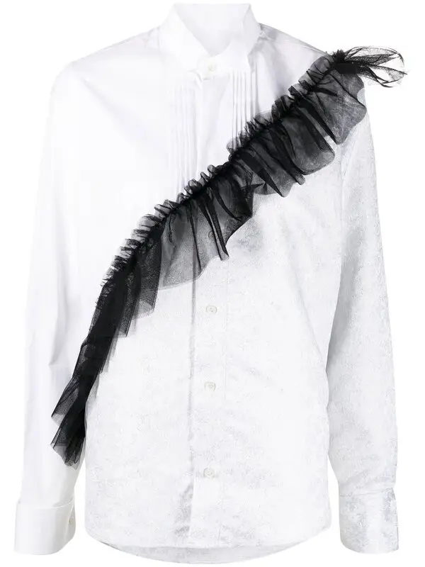 Viktor & Rolf Tulle-detail Long-sleeve Tuxedo Shirt