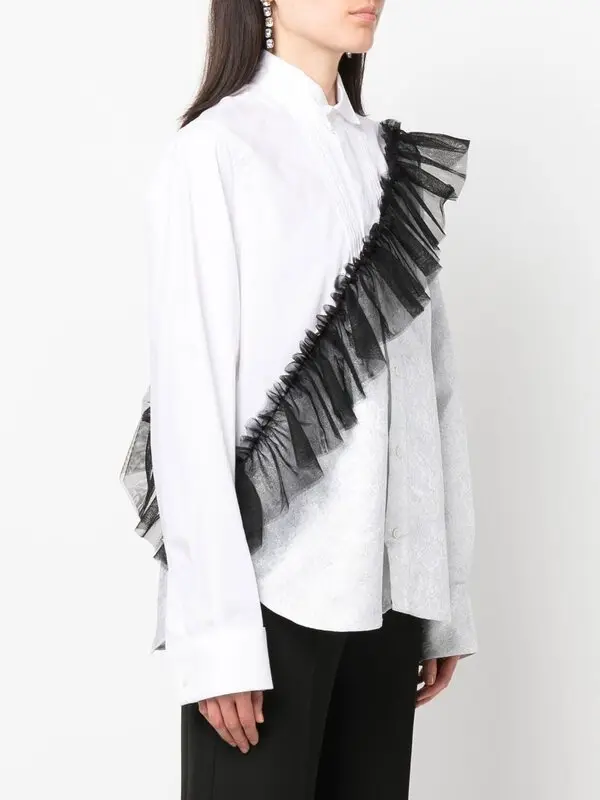 Viktor & Rolf Tulle-detail Long-sleeve Tuxedo Shirt