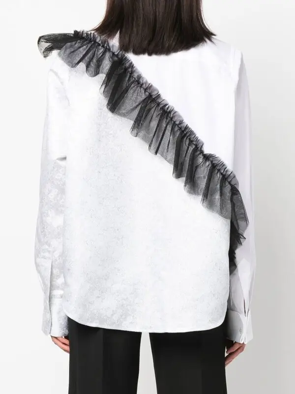 Viktor & Rolf Tulle-detail Long-sleeve Tuxedo Shirt