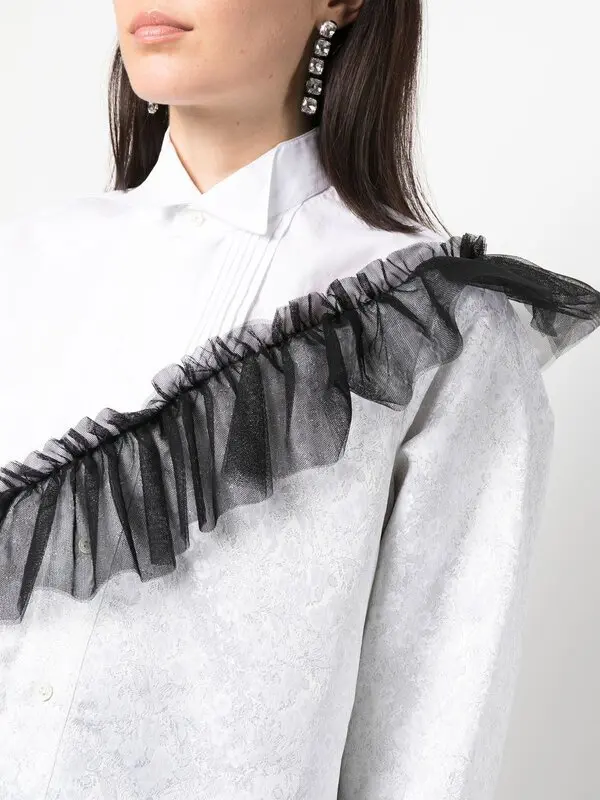 Viktor & Rolf Tulle-detail Long-sleeve Tuxedo Shirt
