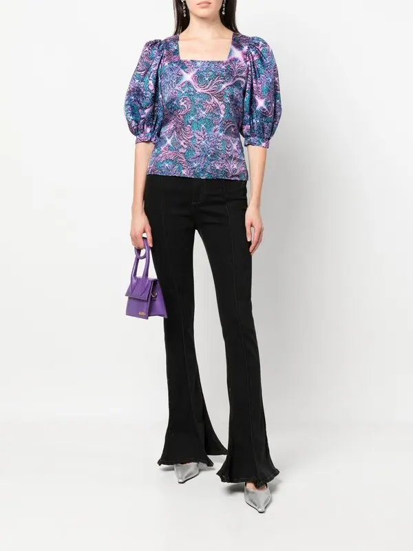 Viktor & Rolf Brocade-effect Print Puff-sleeve Blouse