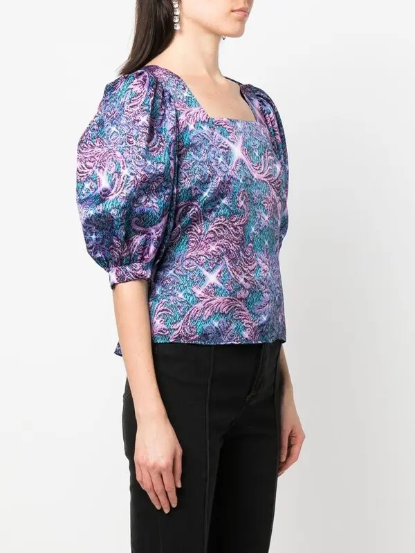 Viktor & Rolf Brocade-effect Print Puff-sleeve Blouse