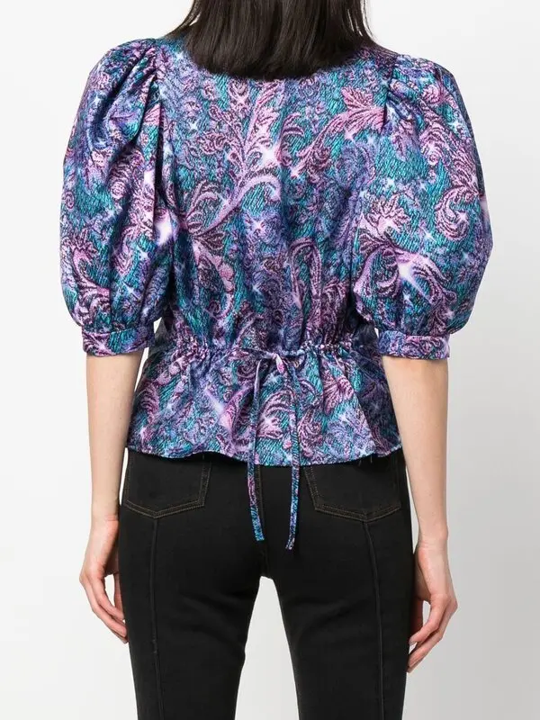 Viktor & Rolf Brocade-effect Print Puff-sleeve Blouse