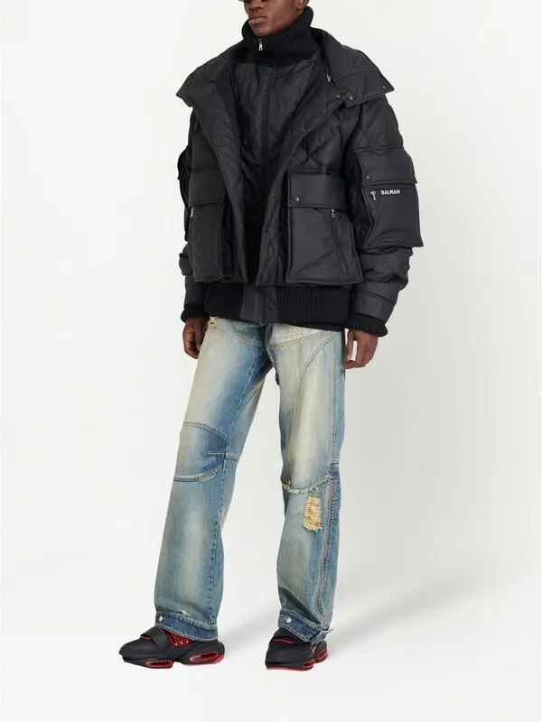 Balmain Quilted Zip-up Jacket