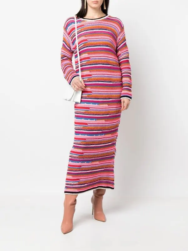 Dsquared2 Colour-block Knitted Midi Dress